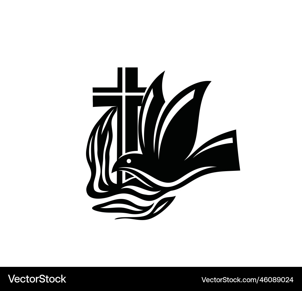 Cross with Baptism Symbol Royalty Free Vector Image