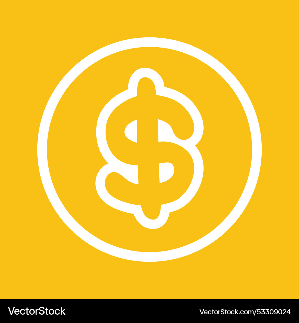 Dollar money coin logo icon Royalty Free Vector Image