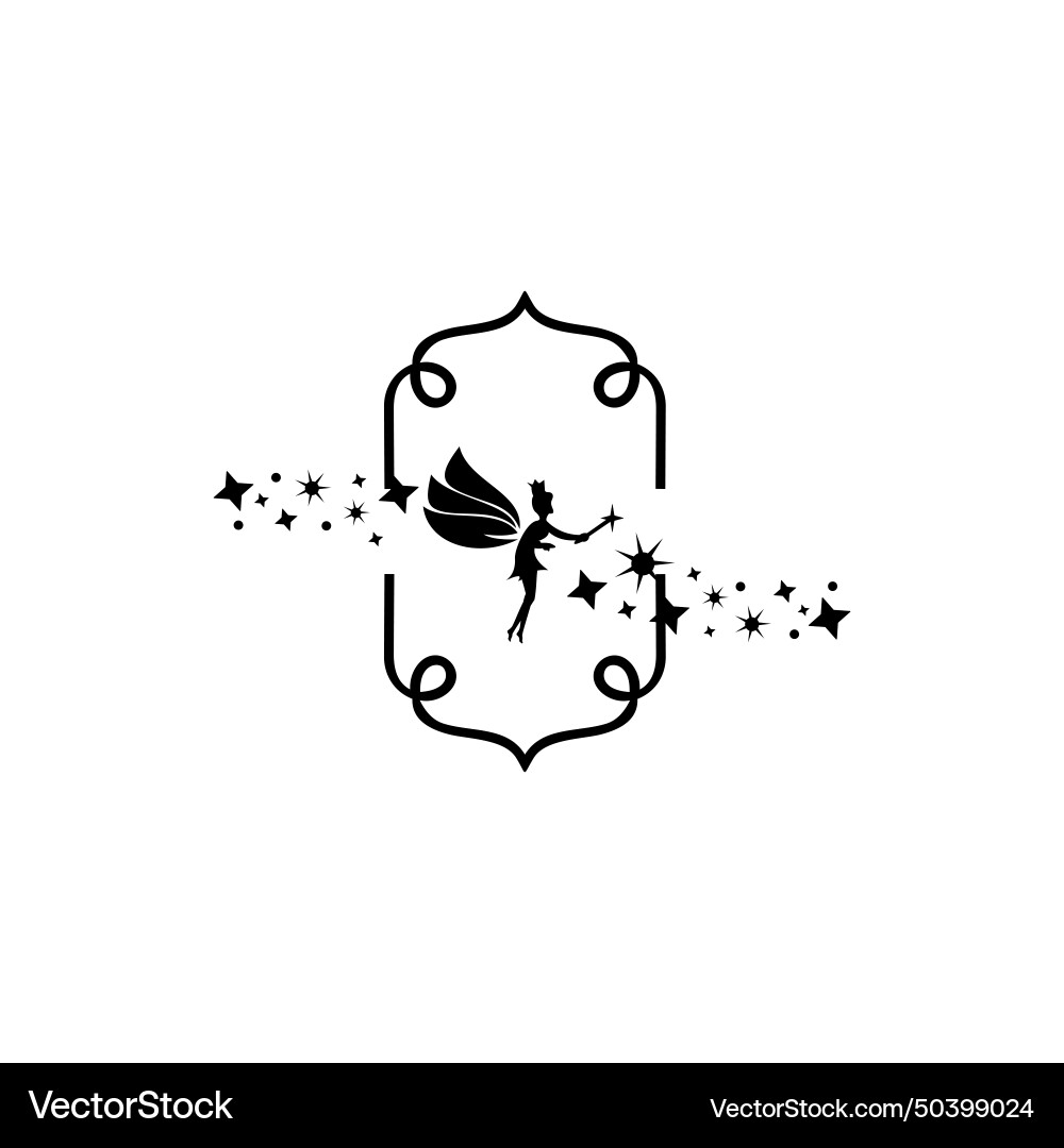 Flying fairy logo icon design template in white Vector Image