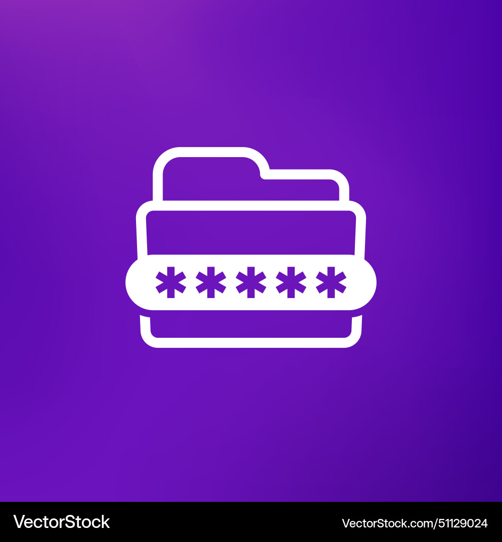 Folder with a password icon Royalty Free Vector Image