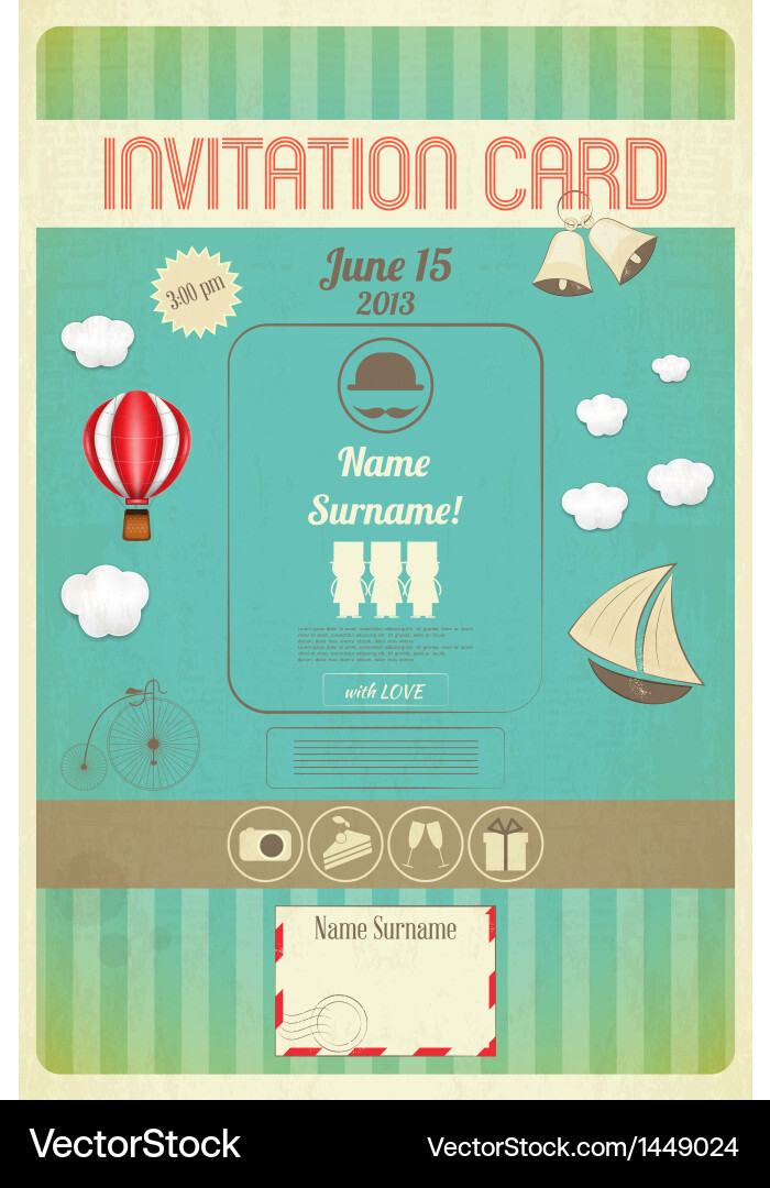 Invitation card Royalty Free Vector Image - VectorStock