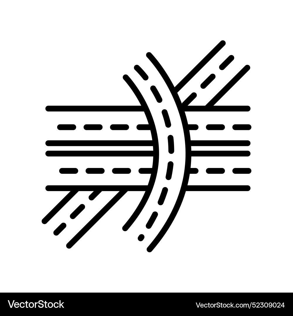 Multi level junction icon linear logo mark Vector Image