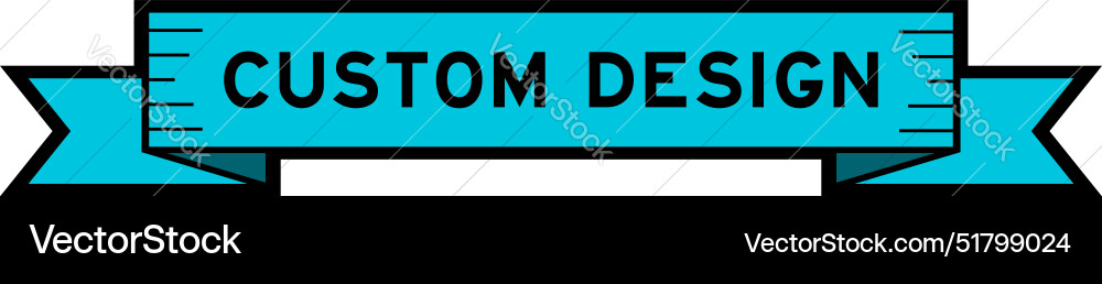 Ribbon label banner with word custom design Vector Image