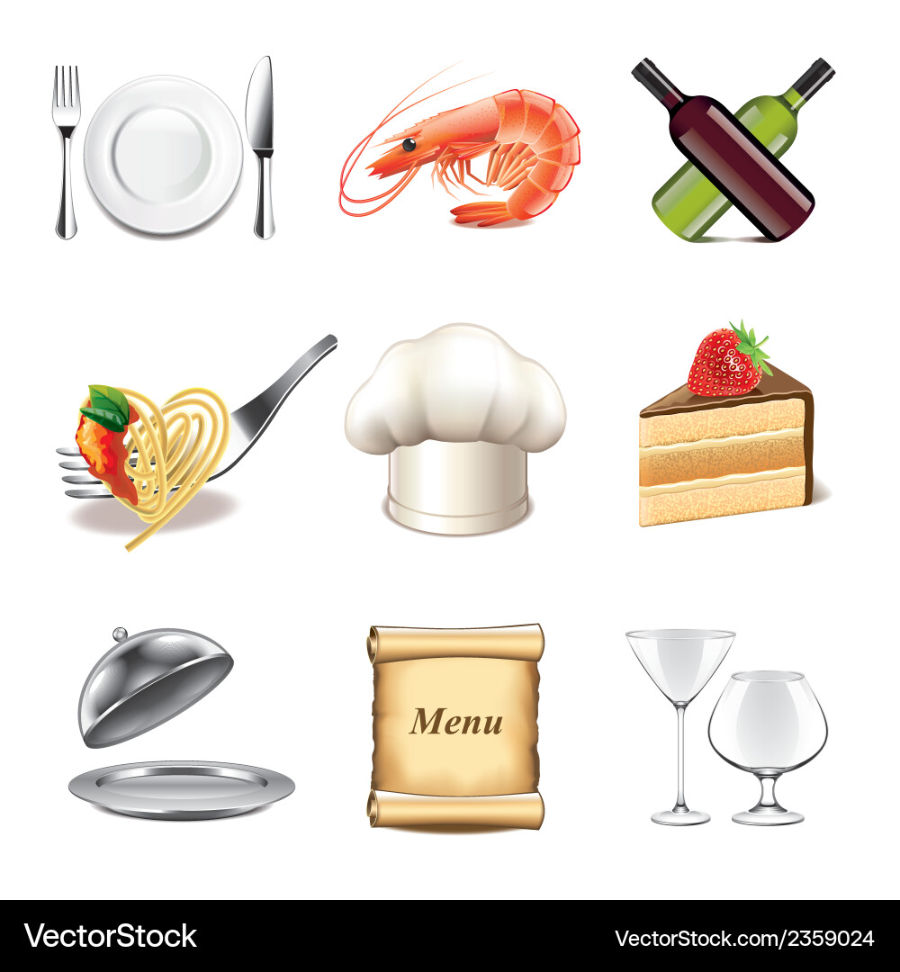 Set restaurant Royalty Free Vector Image - VectorStock