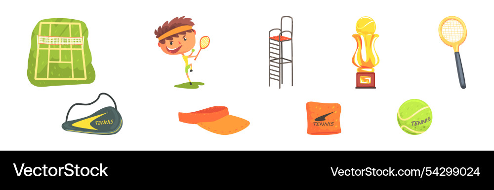 Tennis player professional object and item Vector Image