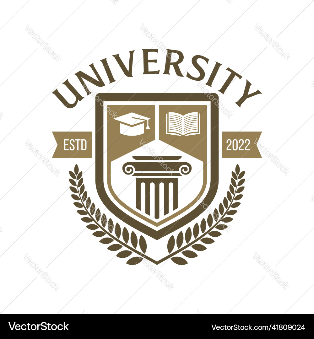 University logo design template Royalty Free Vector Image