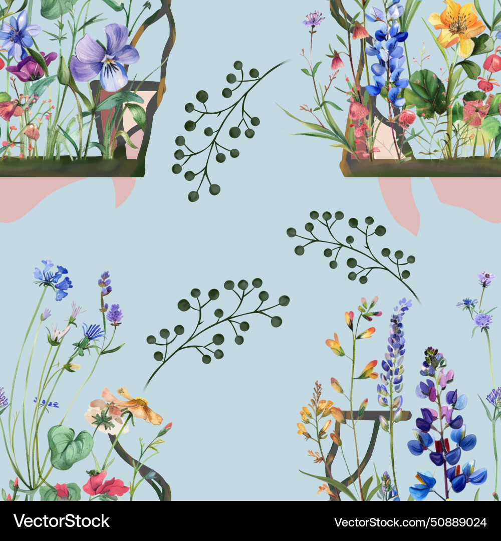 Vibrant floral spring collage delight Royalty Free Vector