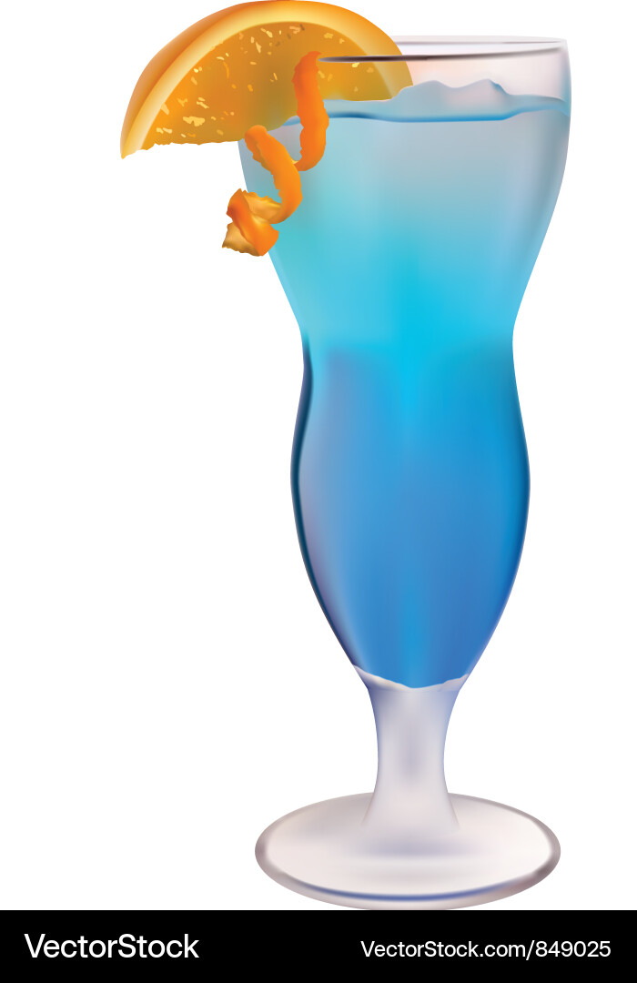 Blue cocktail Royalty Free Vector Image - VectorStock