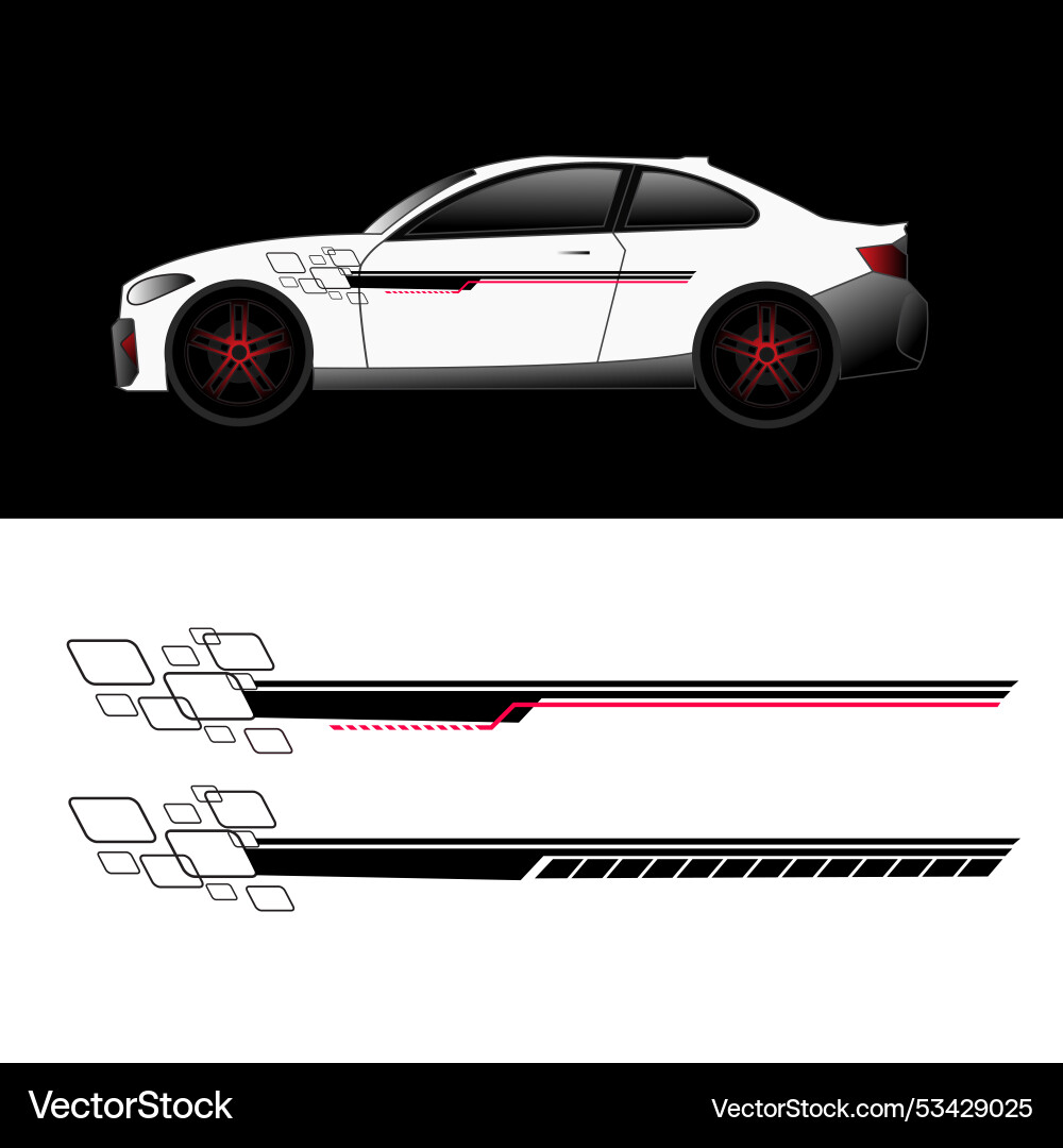 Car wrapping decal design Royalty Free Vector Image