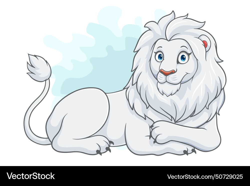Cartoon lion isolated on white background Vector Image