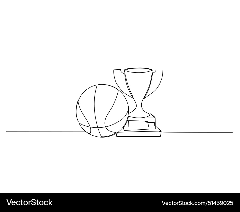 Continuous single line drawing of basketball Vector Image