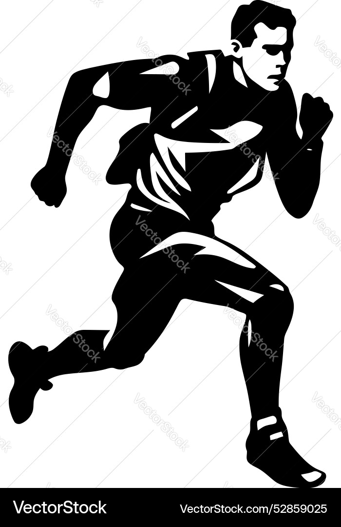 Endurance effort marathon runner emblem design Vector Image