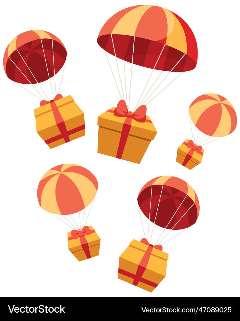 Gift airdrop on white Royalty Free Vector Image