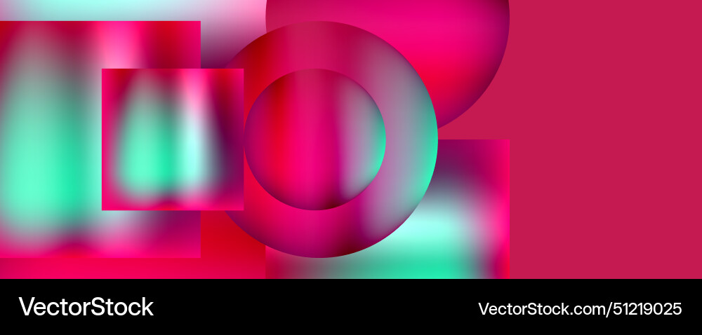 Neon color abstract geometric shapes background Vector Image