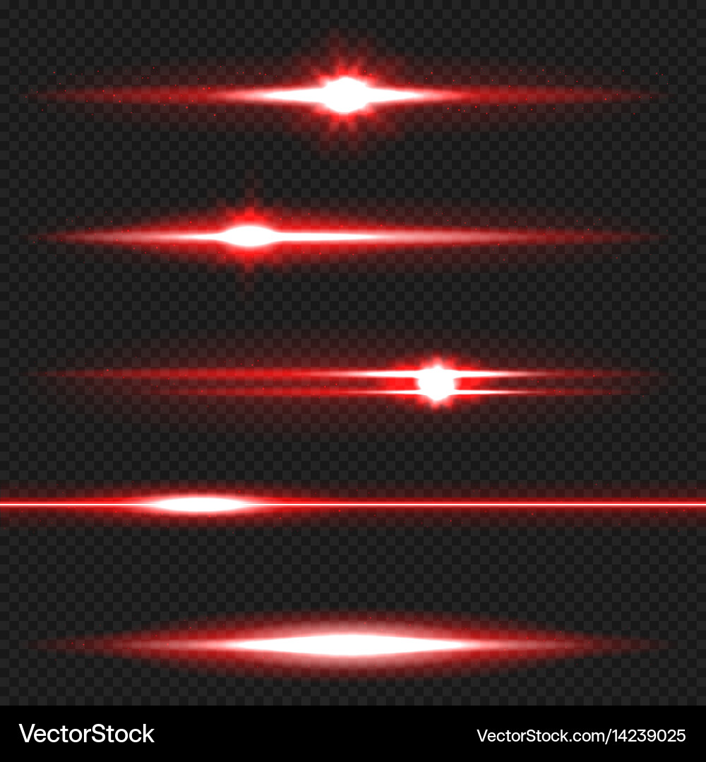 Red laser beams pack Royalty Free Vector Image