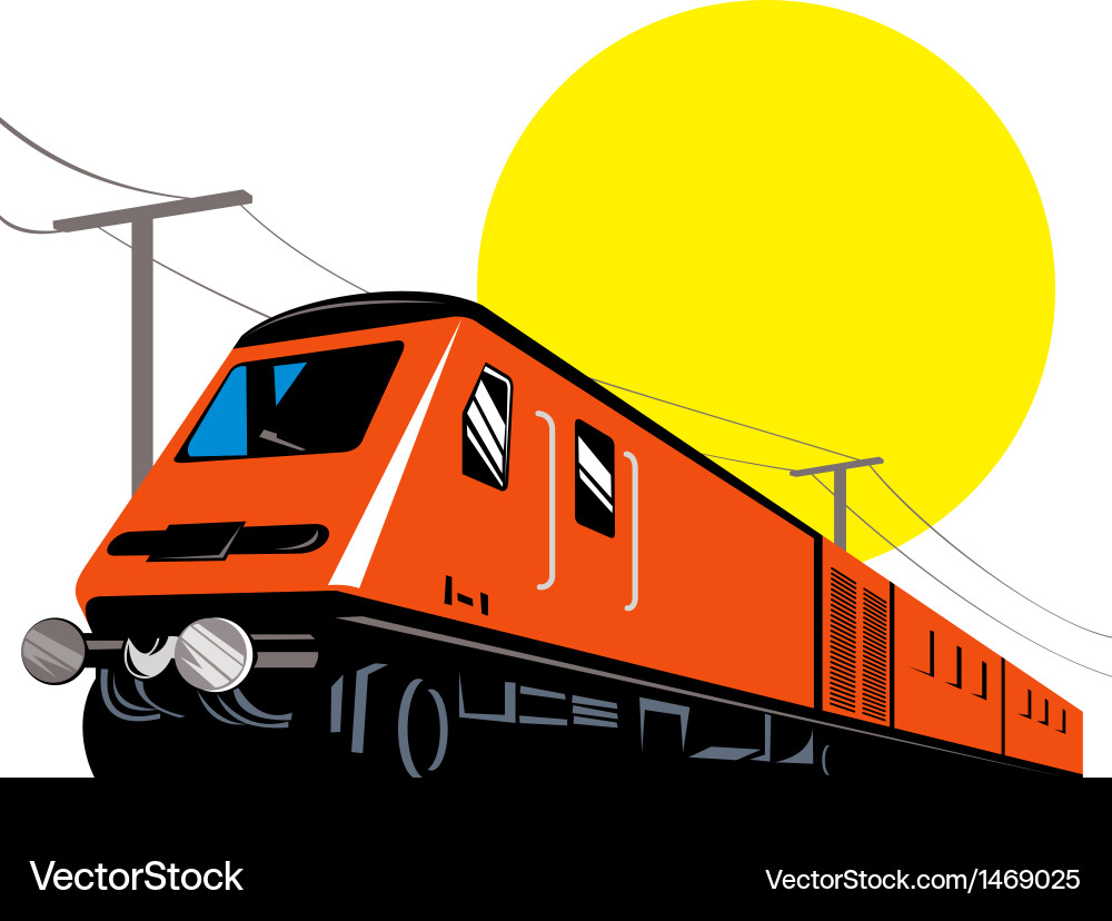 Vintage Diesel Train Royalty Free Vector Image