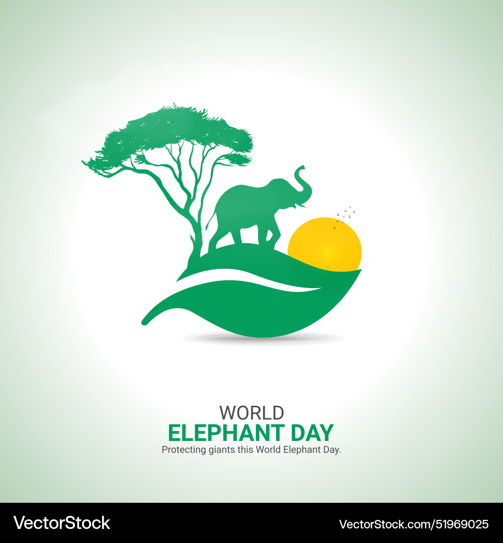 World elephant day crative ads design elephant Vector Image