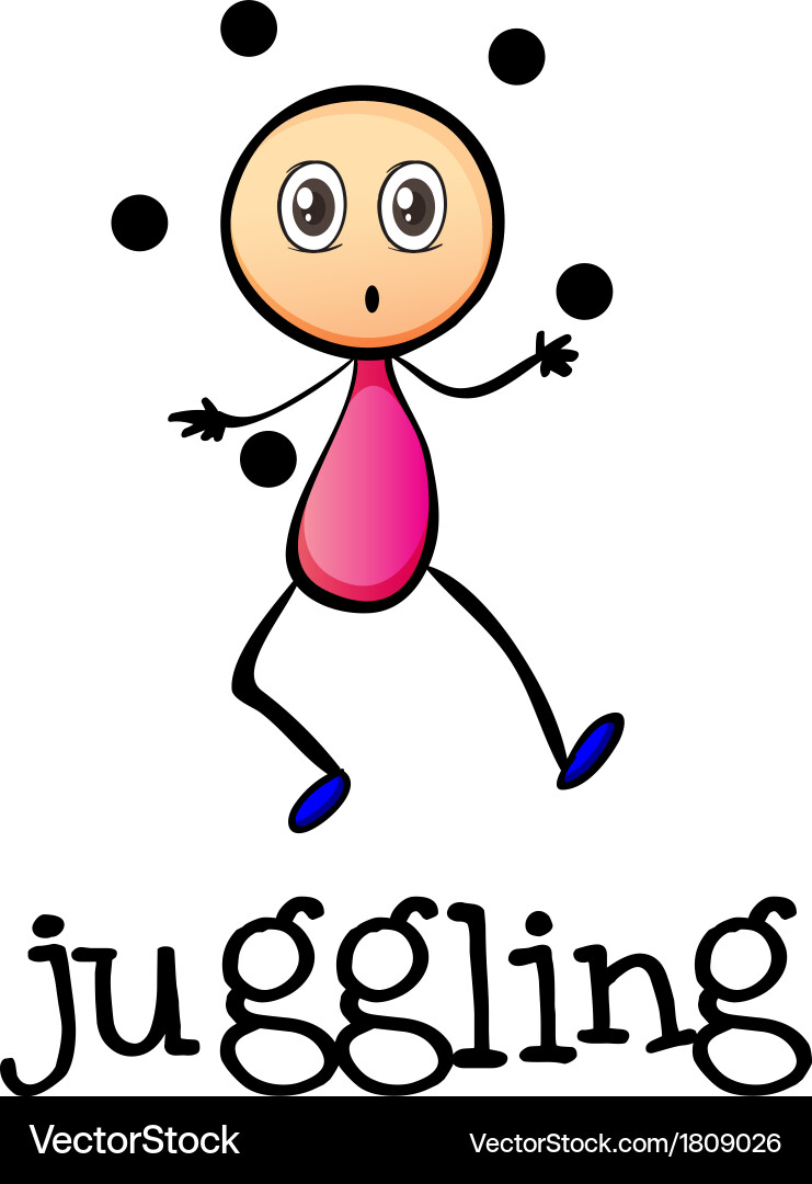A stickman juggling Royalty Free Vector Image - VectorStock