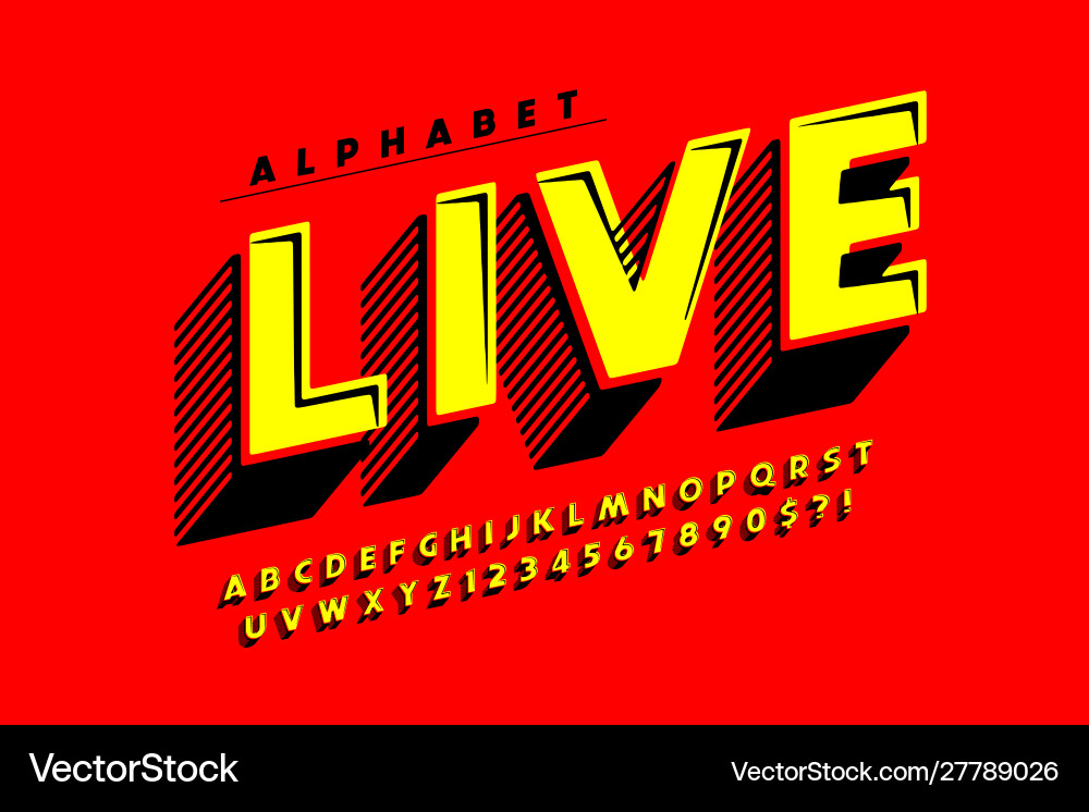 Bold News Display Font - ABC Style Royalty Free Vector Image