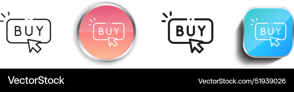 Buy icon thin linear regular and button style Vector Image