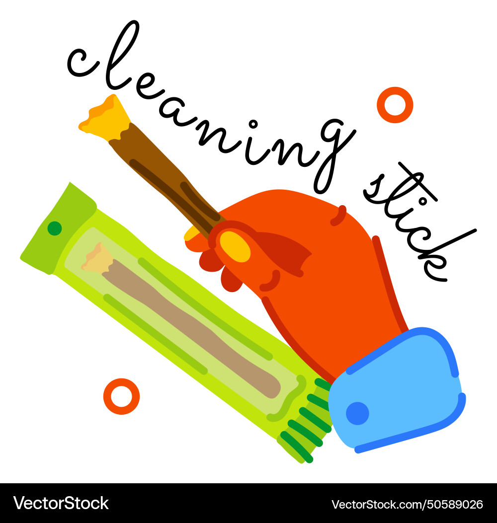 Cleaning stick Royalty Free Vector Image - VectorStock