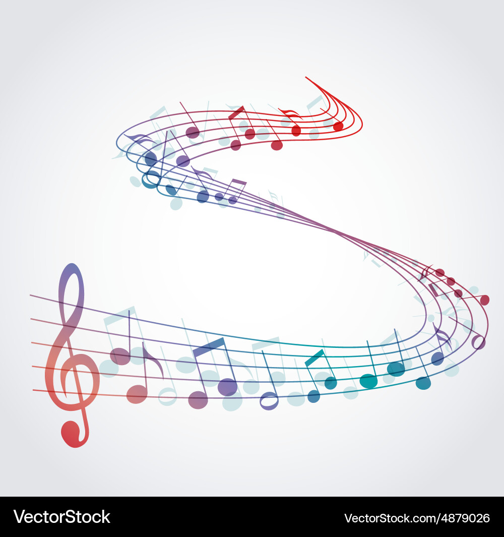 Colorful Musical Notes Background Royalty Free Vector Image