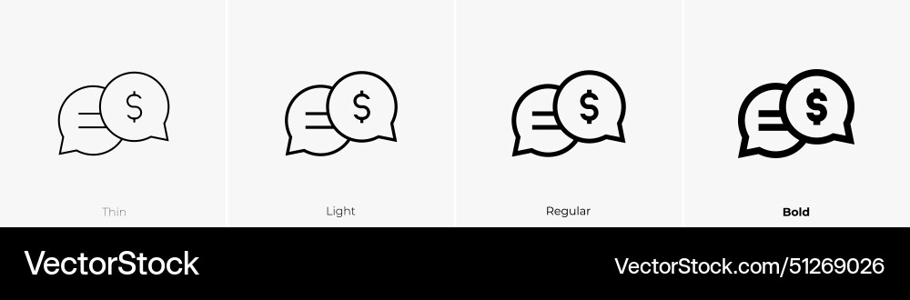 Communications icon thin light regular and bold Vector Image