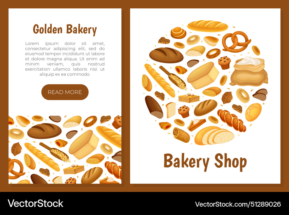 Fresh bakery banner design with baked pastry Vector Image
