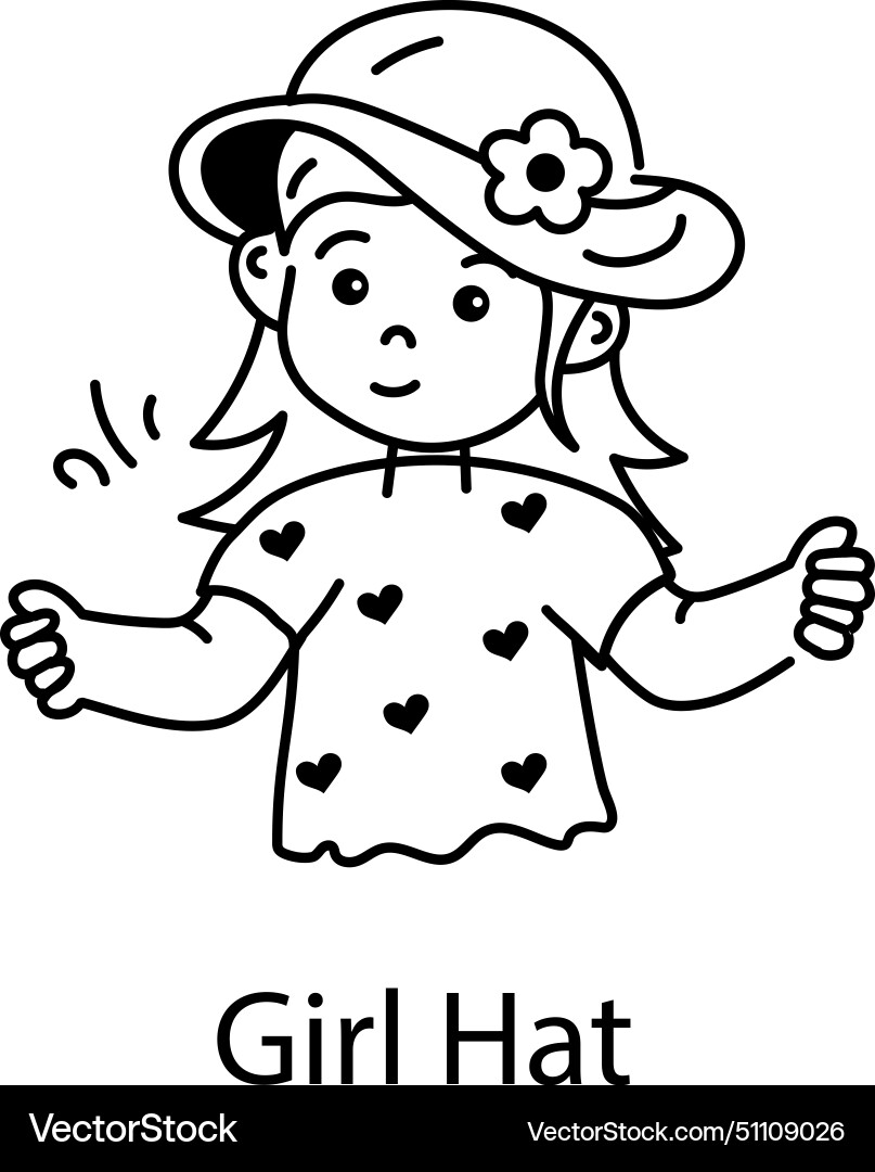 Girl hat Royalty Free Vector Image - VectorStock