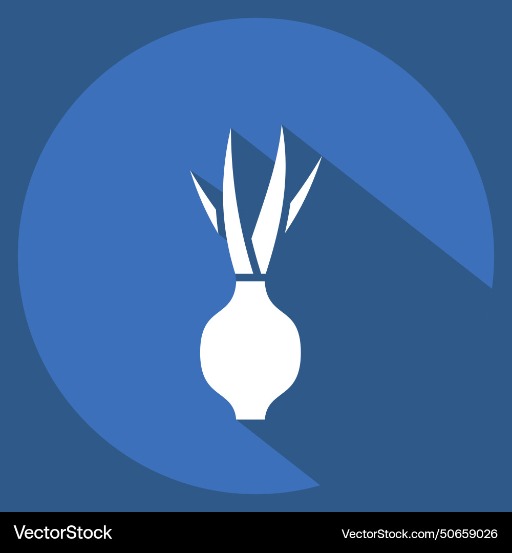 Icon onion related to spice symbol long shadow Vector Image