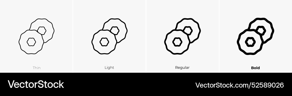 Medu vada icon thin light regular and bold style Vector Image