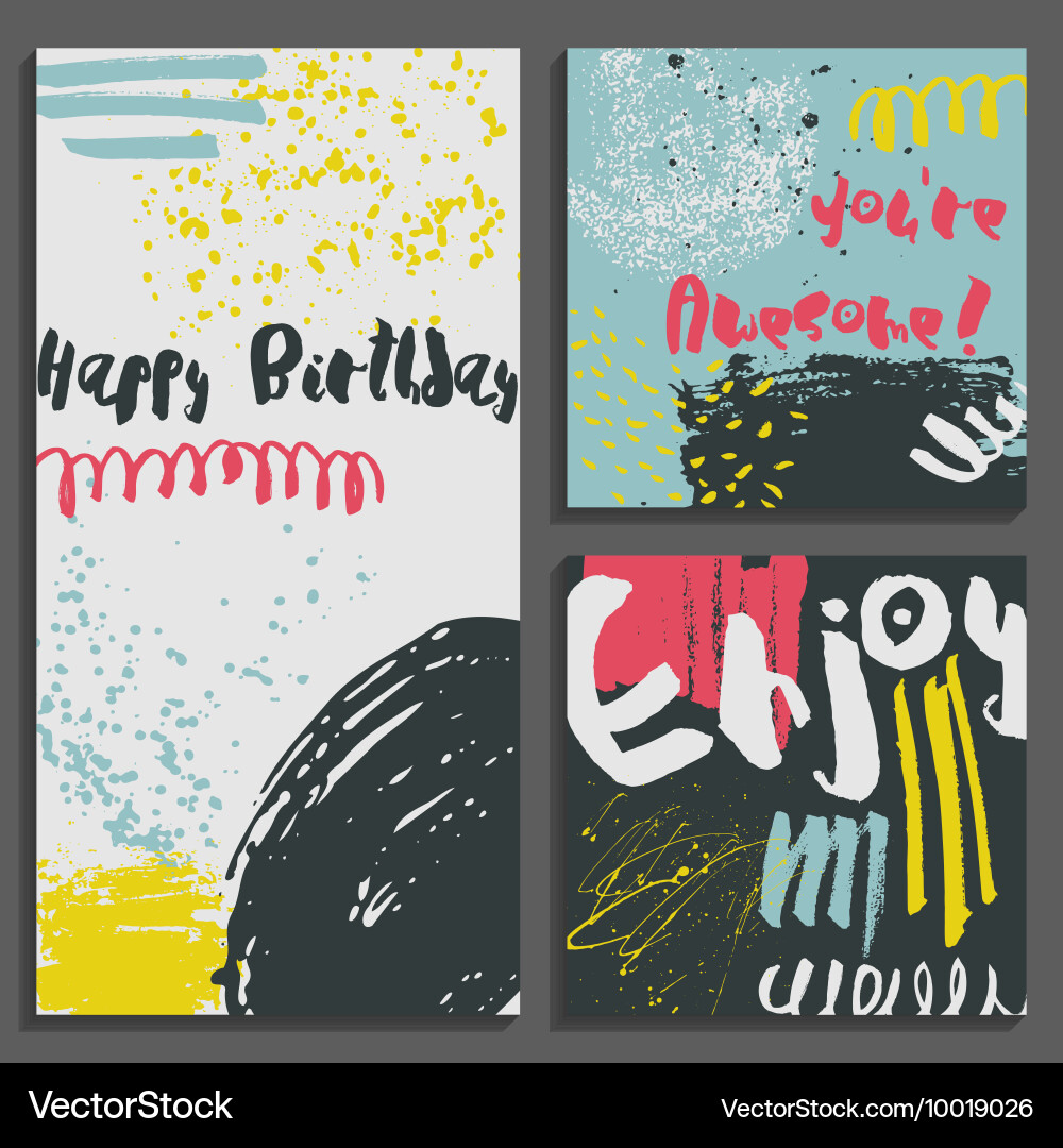 Set of abstract greeting cards Royalty Free Vector Image