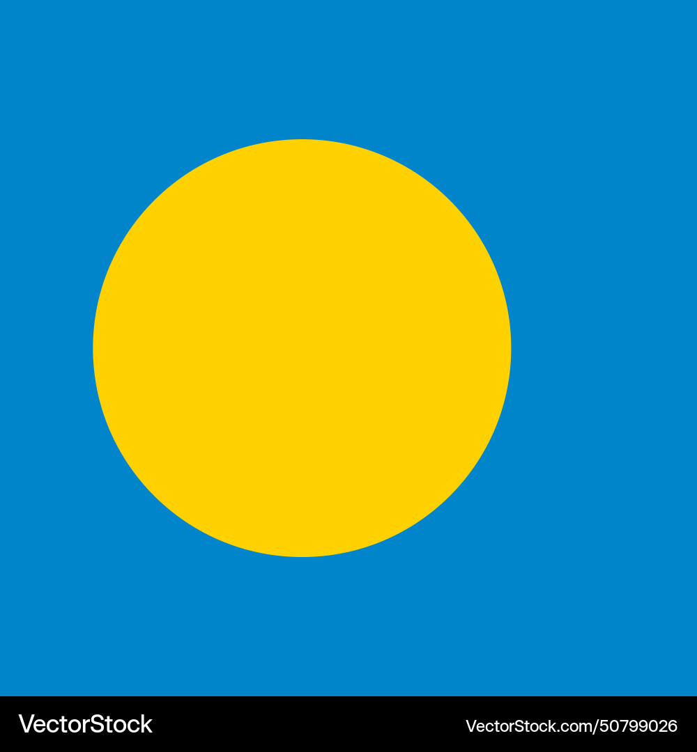 Square flag of palau Royalty Free Vector Image