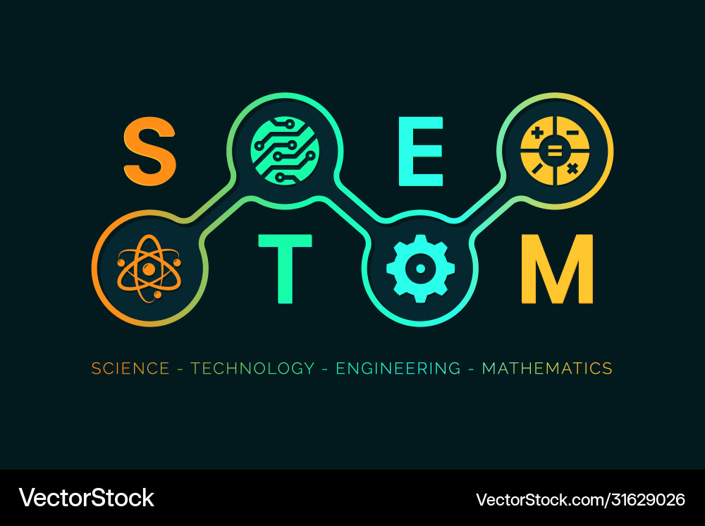 Stem - education banner background Royalty Free Vector Image