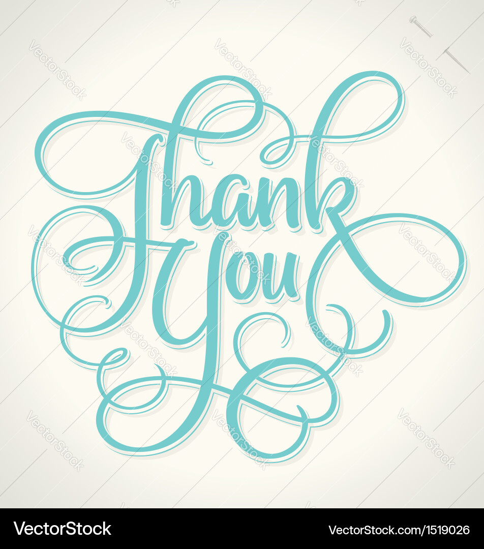 Thank you hand lettering Royalty Free Vector Image