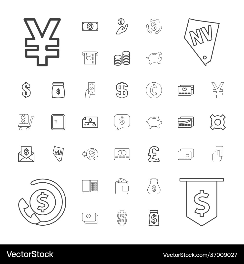37 cash icons Royalty Free Vector Image - VectorStock