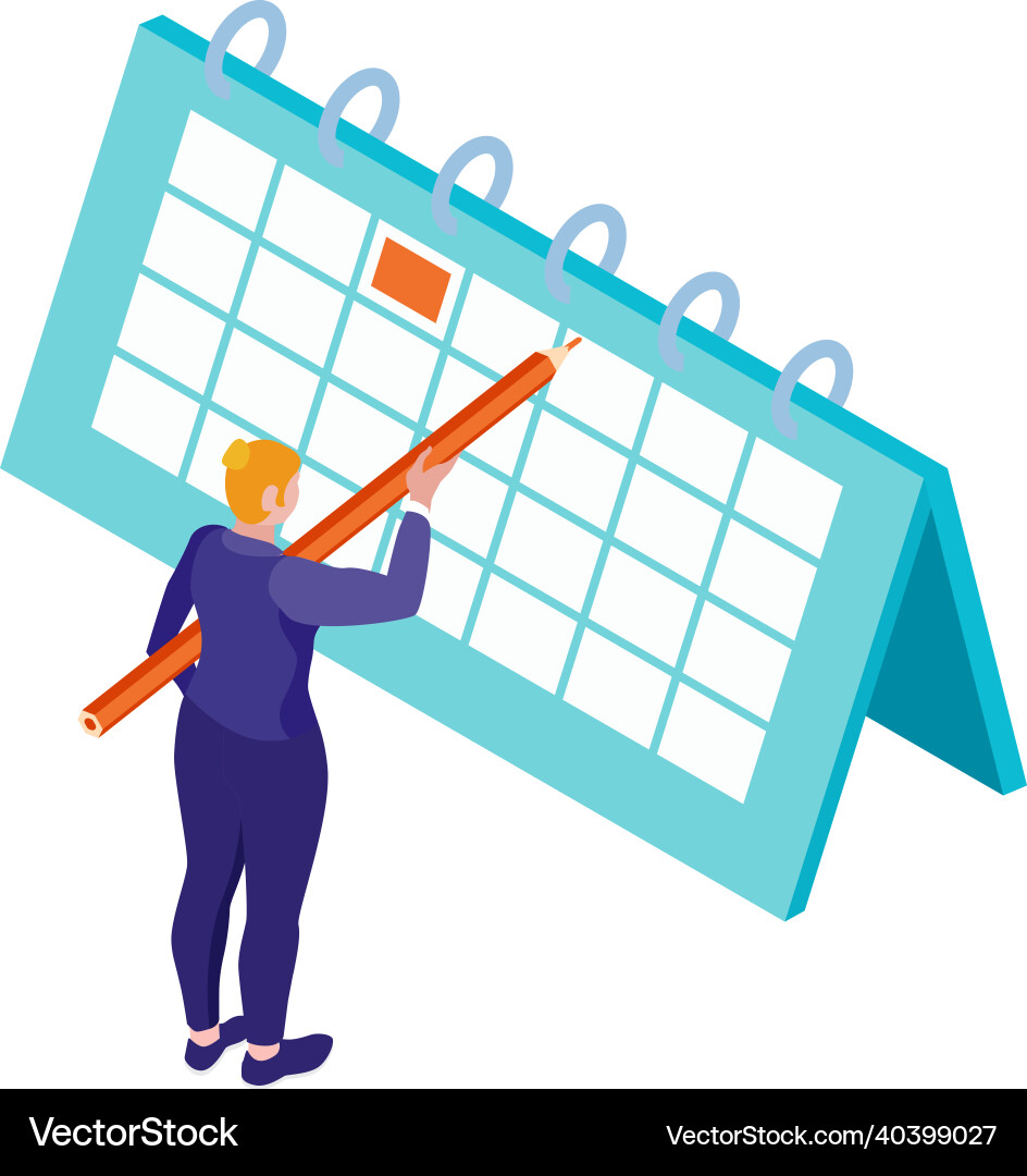 Calendar of accounting composition Royalty Free Vector Image