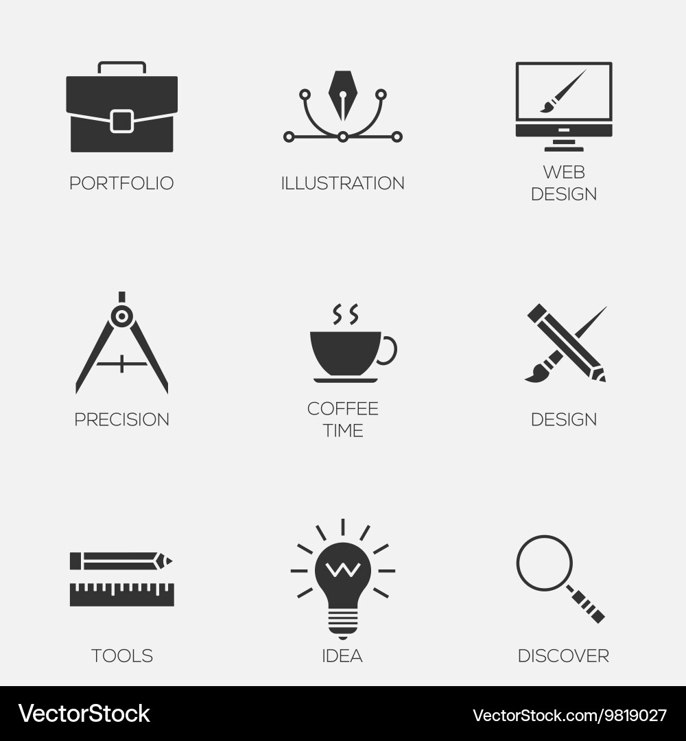 Kreative Design-Icons Lizenzfreies Vektorbild