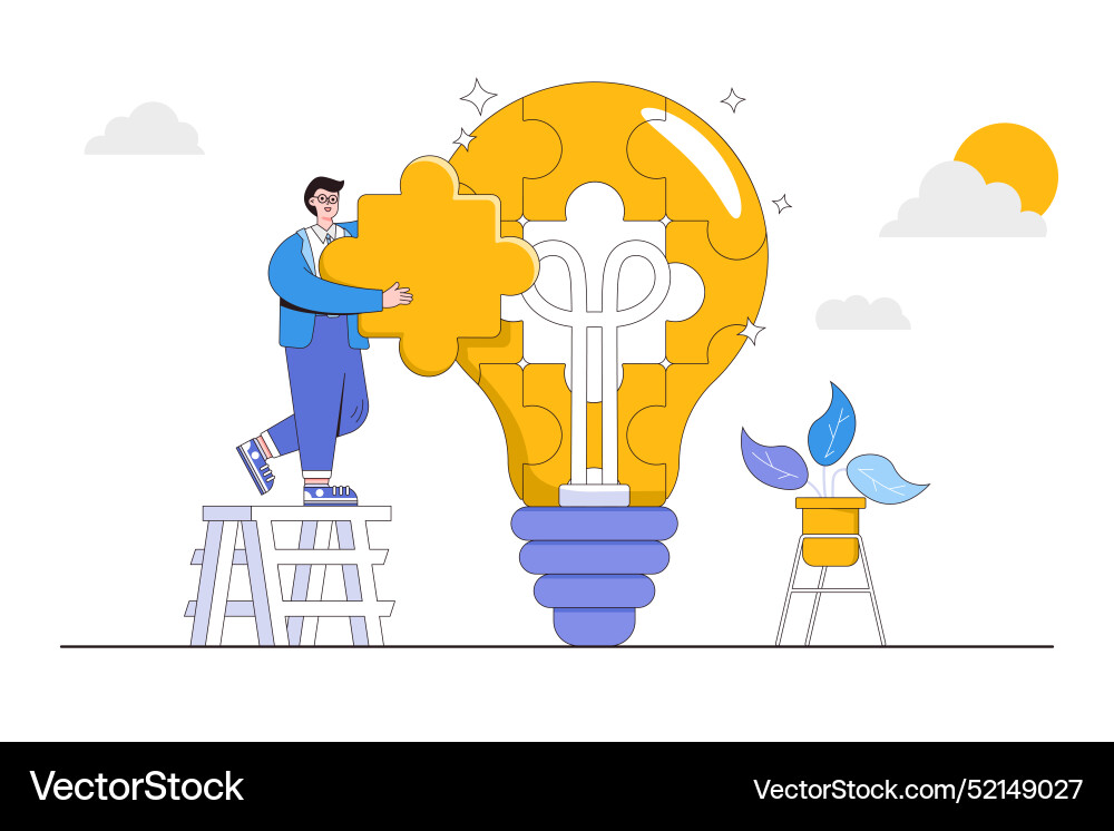 Creativity to solve business problem finishing Vector Image