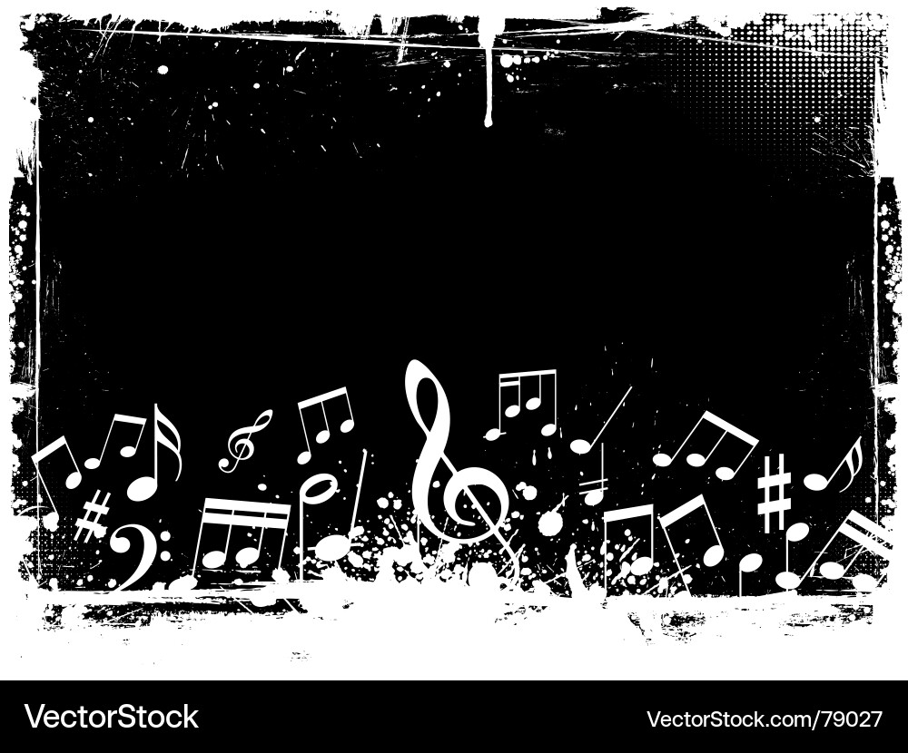 Distressed Music Notes Background Royalty Free Vector Image