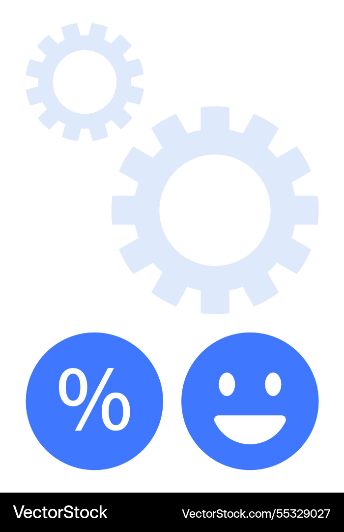 Getriebe und Symbole für Effizienz Lizenzfreier Vektor
