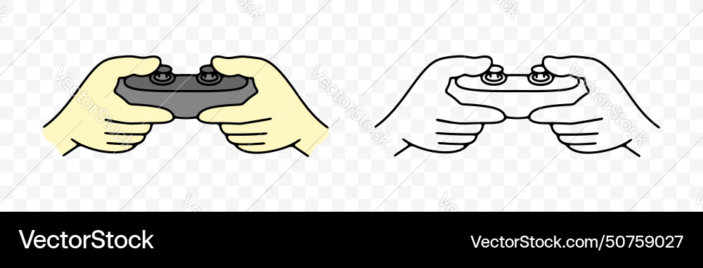 Hands holding joystick graphic design Royalty Free Vector
