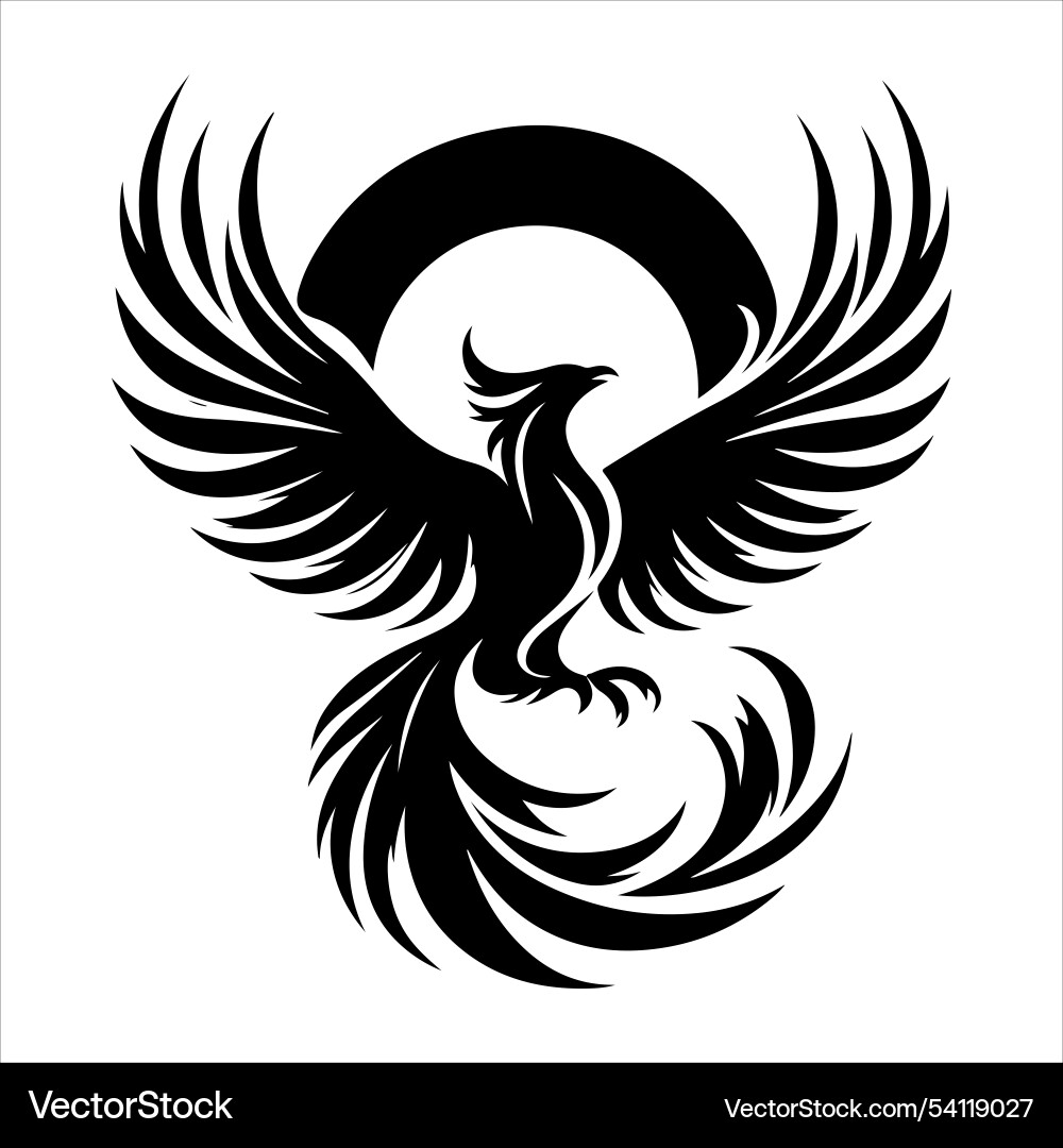 Phoenix rising silhouette eps Royalty Free Vector Image