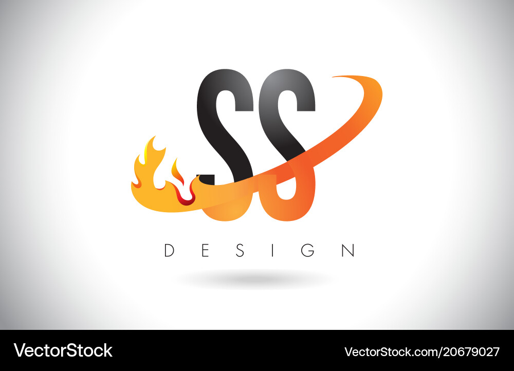 Ss s letter logo with fire flames design Vector Image