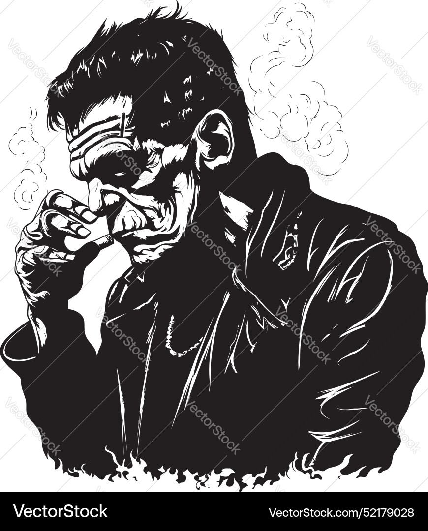 Blaze of innovation frenkestein smoking cannabis Vector Image