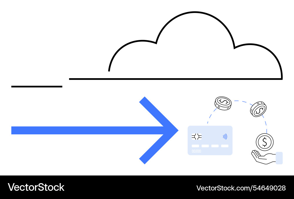 Cloud computing facilitating digital payment Vector Image