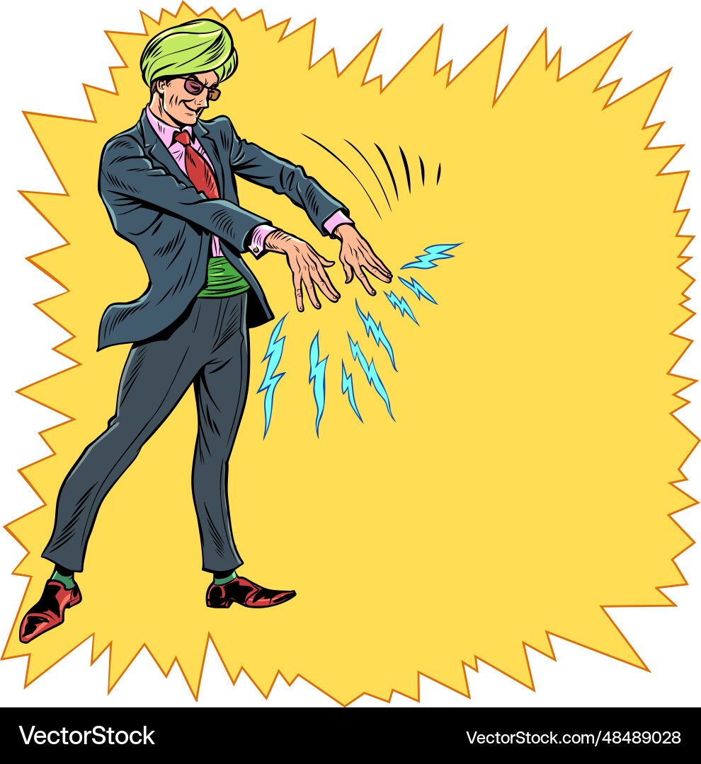 Fakir magician the magical action Royalty Free Vector Image