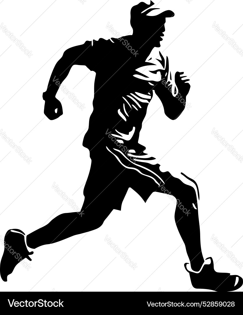 Fast track runner side view logo endurance edge Vector Image