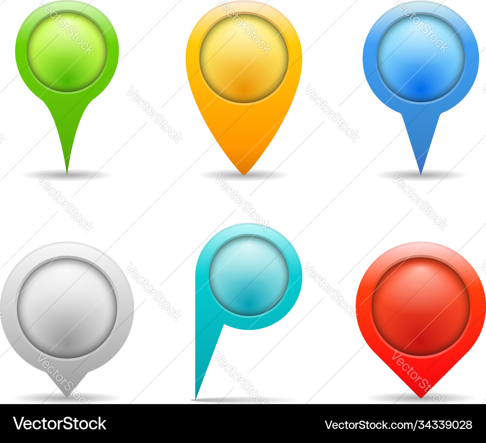 Map markers Royalty Free Vector Image - VectorStock
