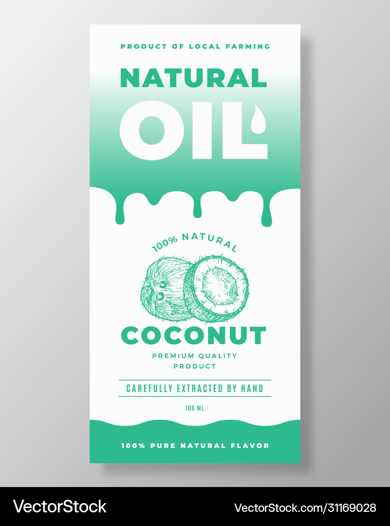 Natural oil abstract packaging design Royalty Free Vector